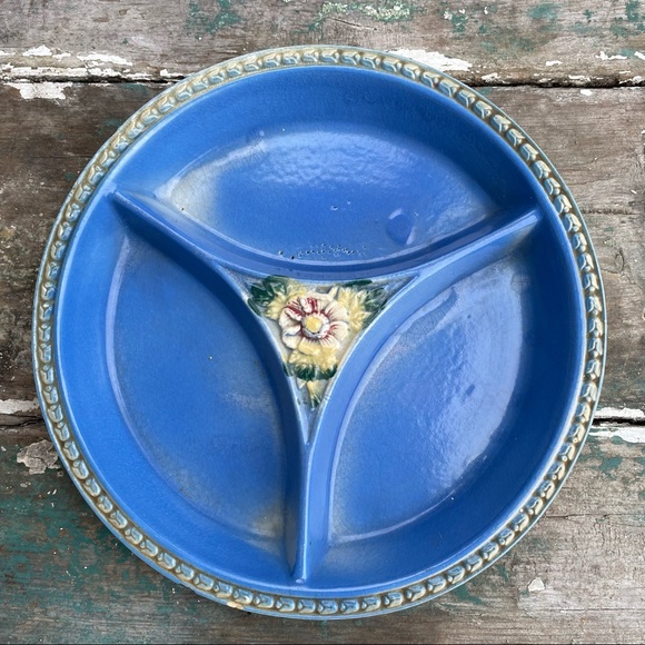 Dining | Vintage Blue Pottery Divided Plate Japan | Poshmark